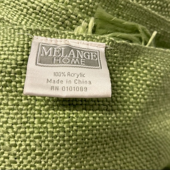 Melange | Bedding | Melange Home 0 Acrylic Green Knit Fringe Throw ...